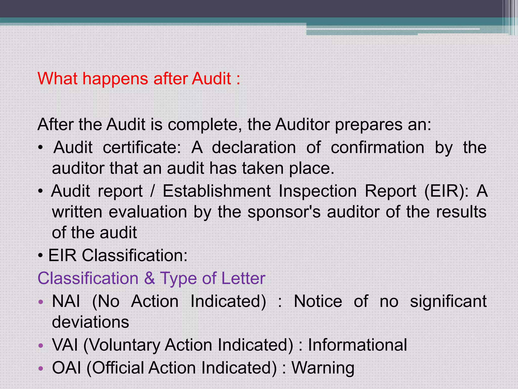 Audits & Inspections in Clinical Research | PPTX