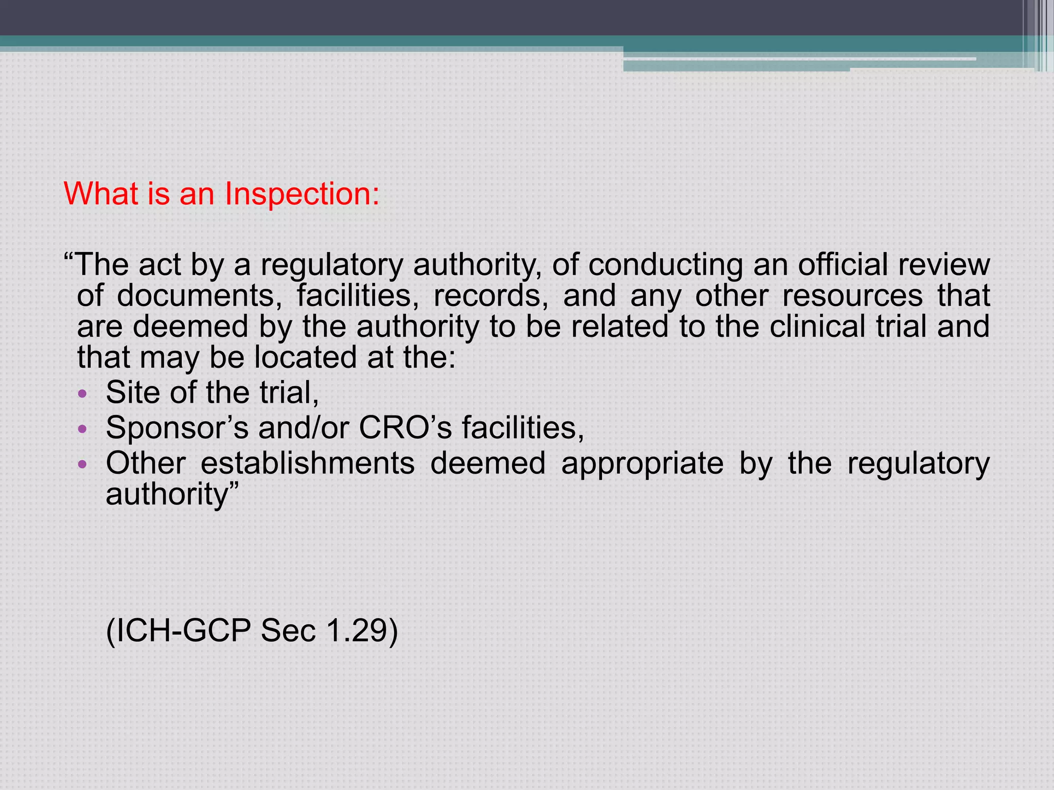 Audits & Inspections in Clinical Research | PPTX