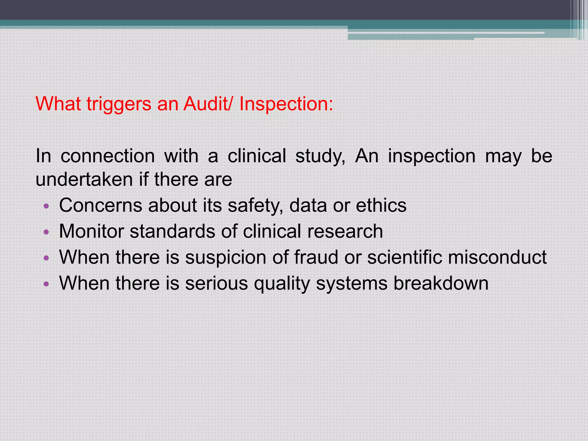 Audits & Inspections in Clinical Research | PPTX
