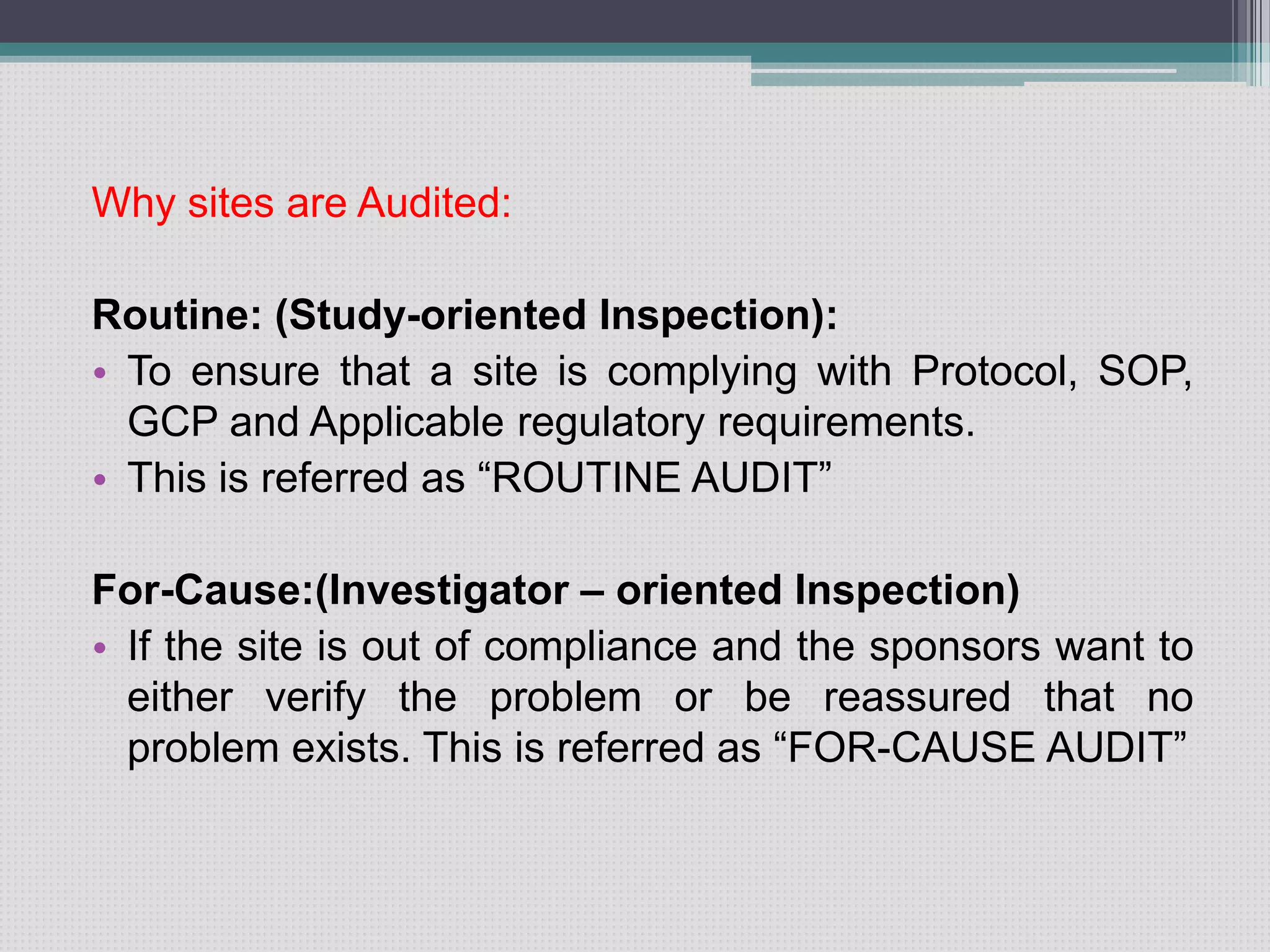 Audits & Inspections in Clinical Research | PPTX