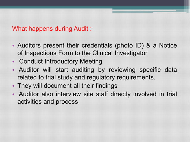 Audits & Inspections in Clinical Research | PPTX | Business | Business and Finance