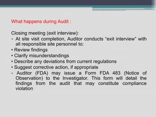 Audits & Inspections in Clinical Research | PPTX