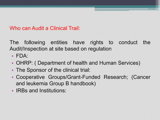Audits & Inspections in Clinical Research | PPTX | Business | Business ...