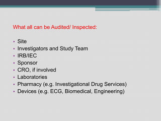Audits & Inspections in Clinical Research | PPTX