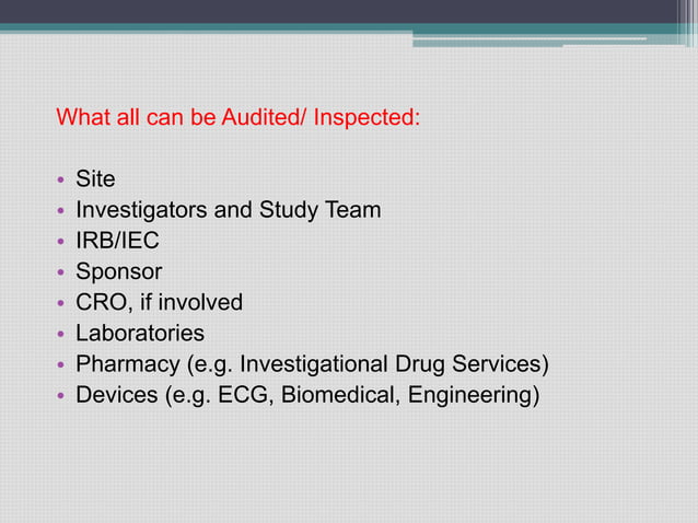 Audits & Inspections in Clinical Research | PPTX | Business | Business ...