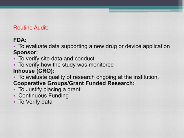 Audits & Inspections in Clinical Research | PPTX | Business | Business ...