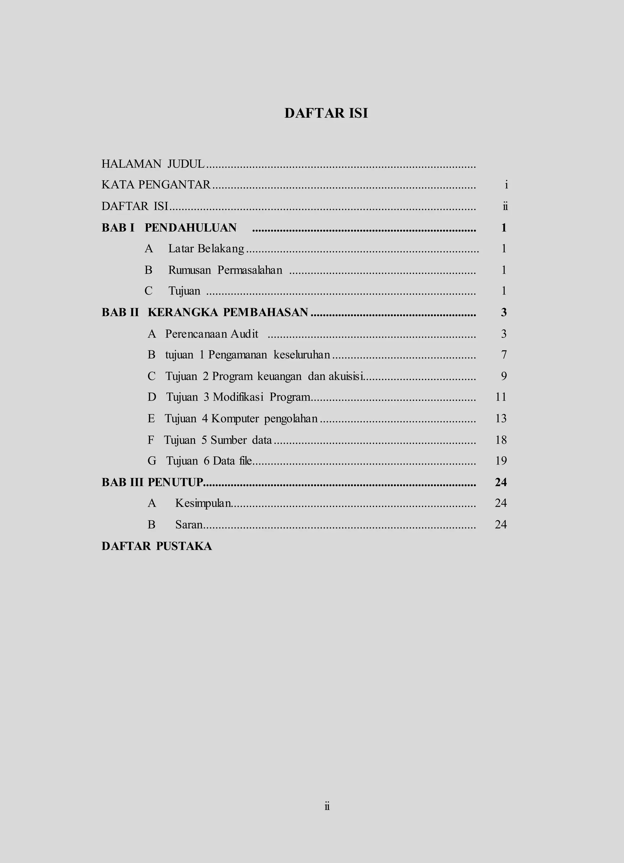 Audit sistem informasi | DOC