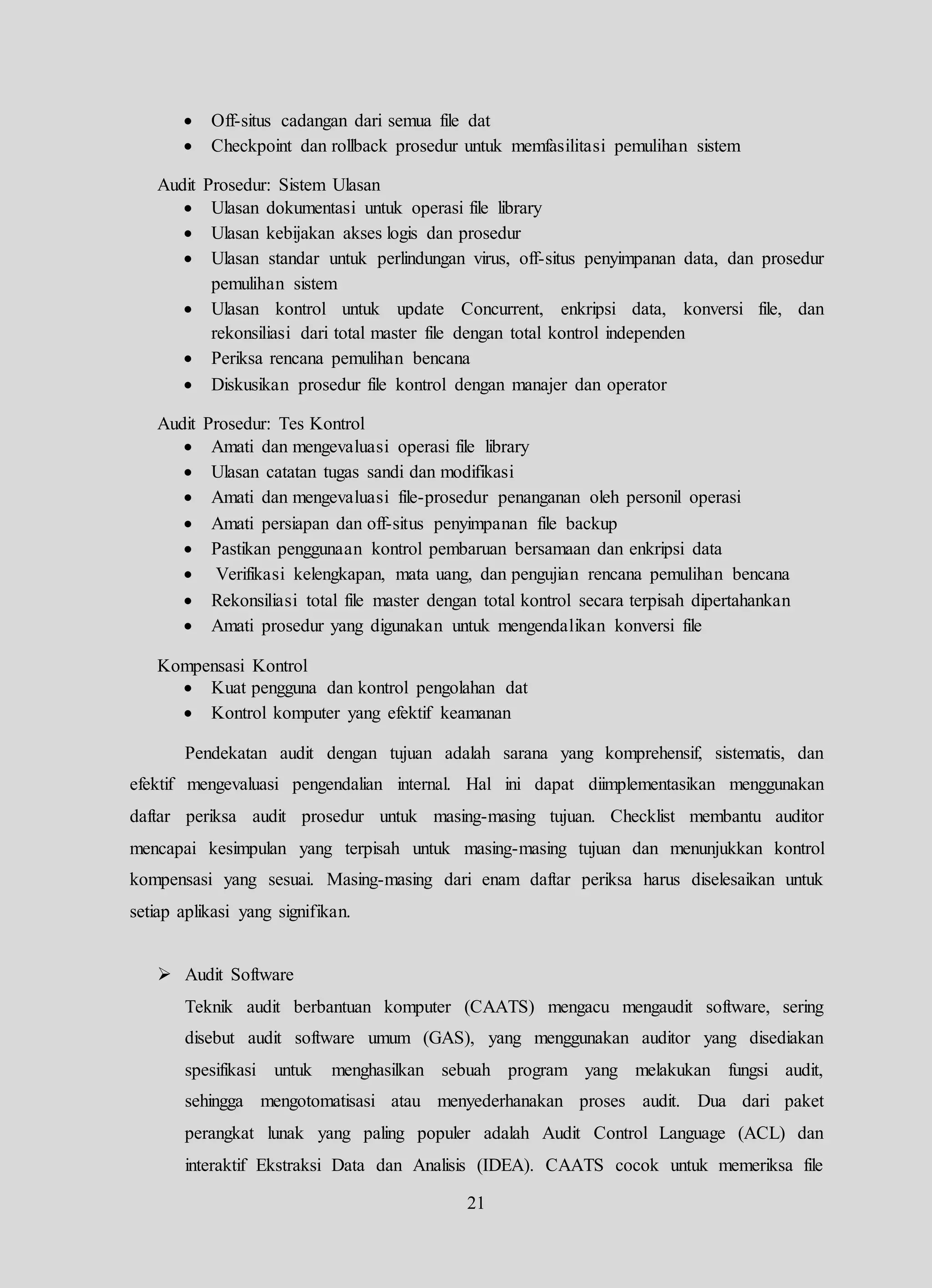 Audit sistem informasi | DOC