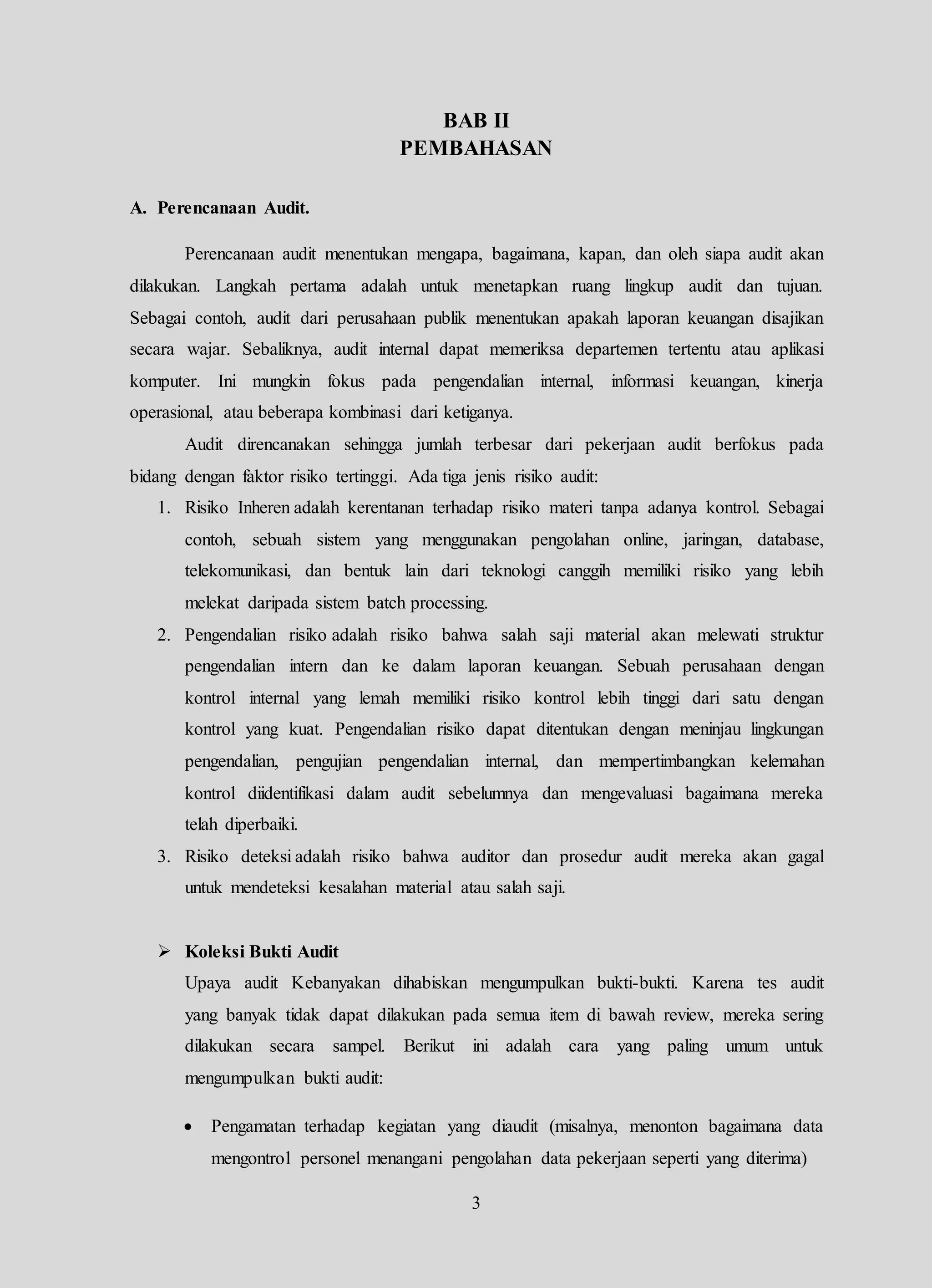 Audit sistem informasi | DOC