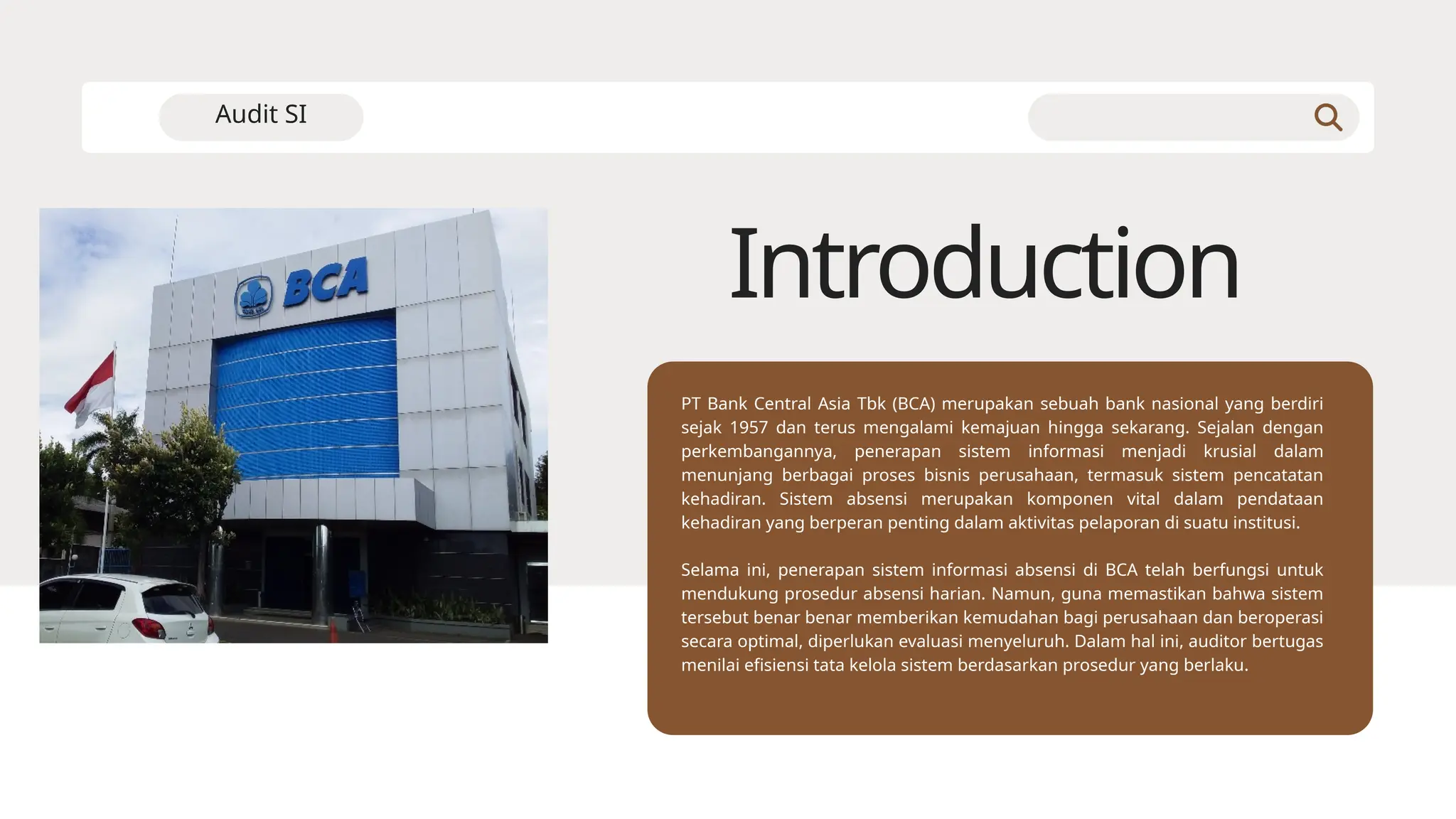 AUDIT SISTEM INFORMASI DI BIDANG JARINGAN KOMUNIKASI PADA PT BANK CENTRAL ASIA TBK (BCA).pptx