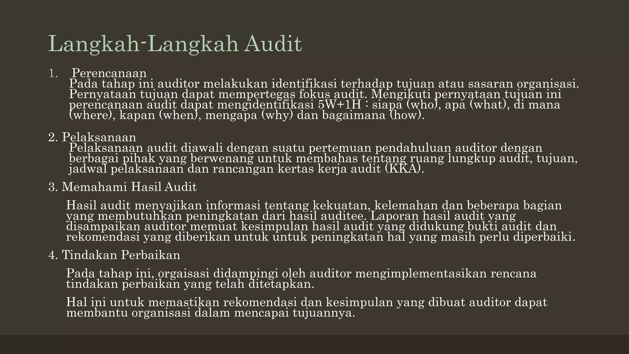 Audit sistem kepastian kualitas | PPTX
