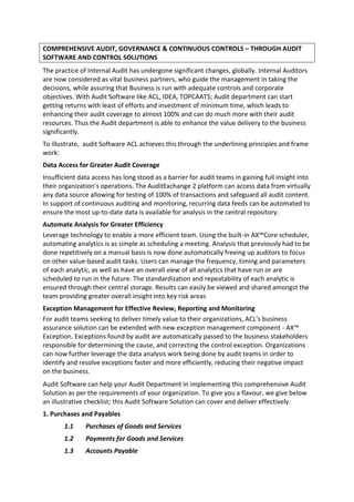 Audit software highlights | PDF