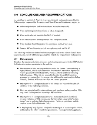 Audit standards for Federal PKI Certification Authorities using PKI ...