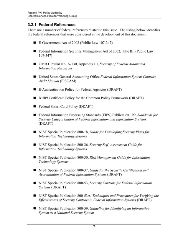 Audit standards for Federal PKI Certification Authorities using PKI ...