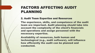 AUDIT STANDARD SETTING IN INDIA,audit planning:Benefits,Factors | PPTX