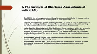 AUDIT STANDARD SETTING IN INDIA,audit planning:Benefits,Factors | PPTX