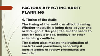 AUDIT STANDARD SETTING IN INDIA,audit planning:Benefits,Factors | PPTX
