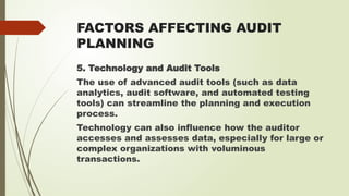 AUDIT STANDARD SETTING IN INDIA,audit planning:Benefits,Factors | PPT
