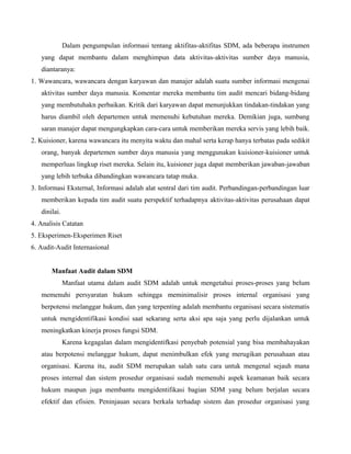 Audit sumber daya manusia | PDF