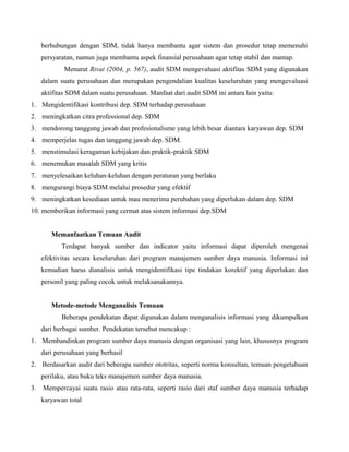 Audit sumber daya manusia | PDF