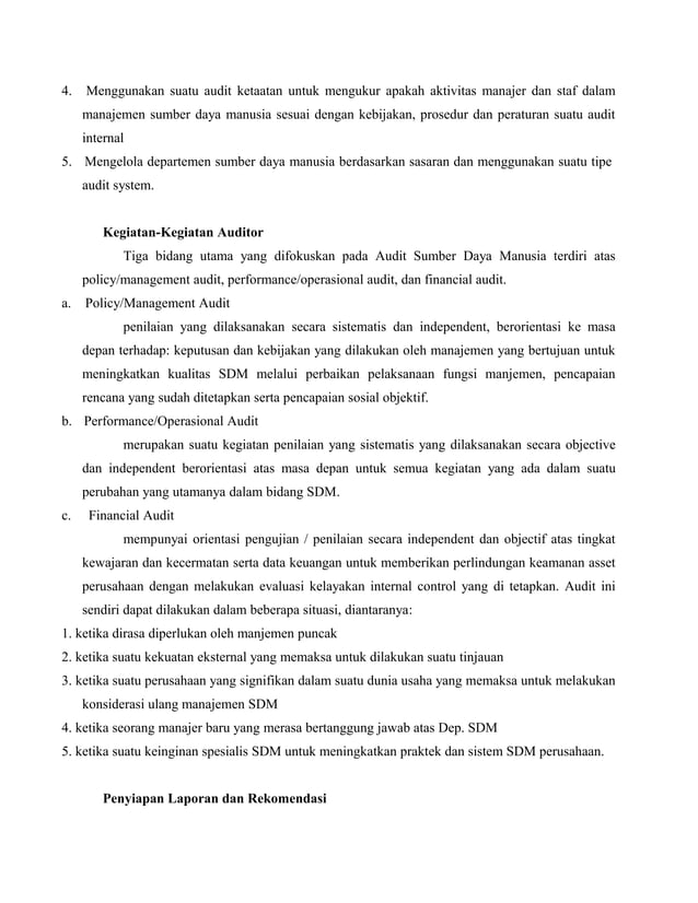 Audit sumber daya manusia | PDF