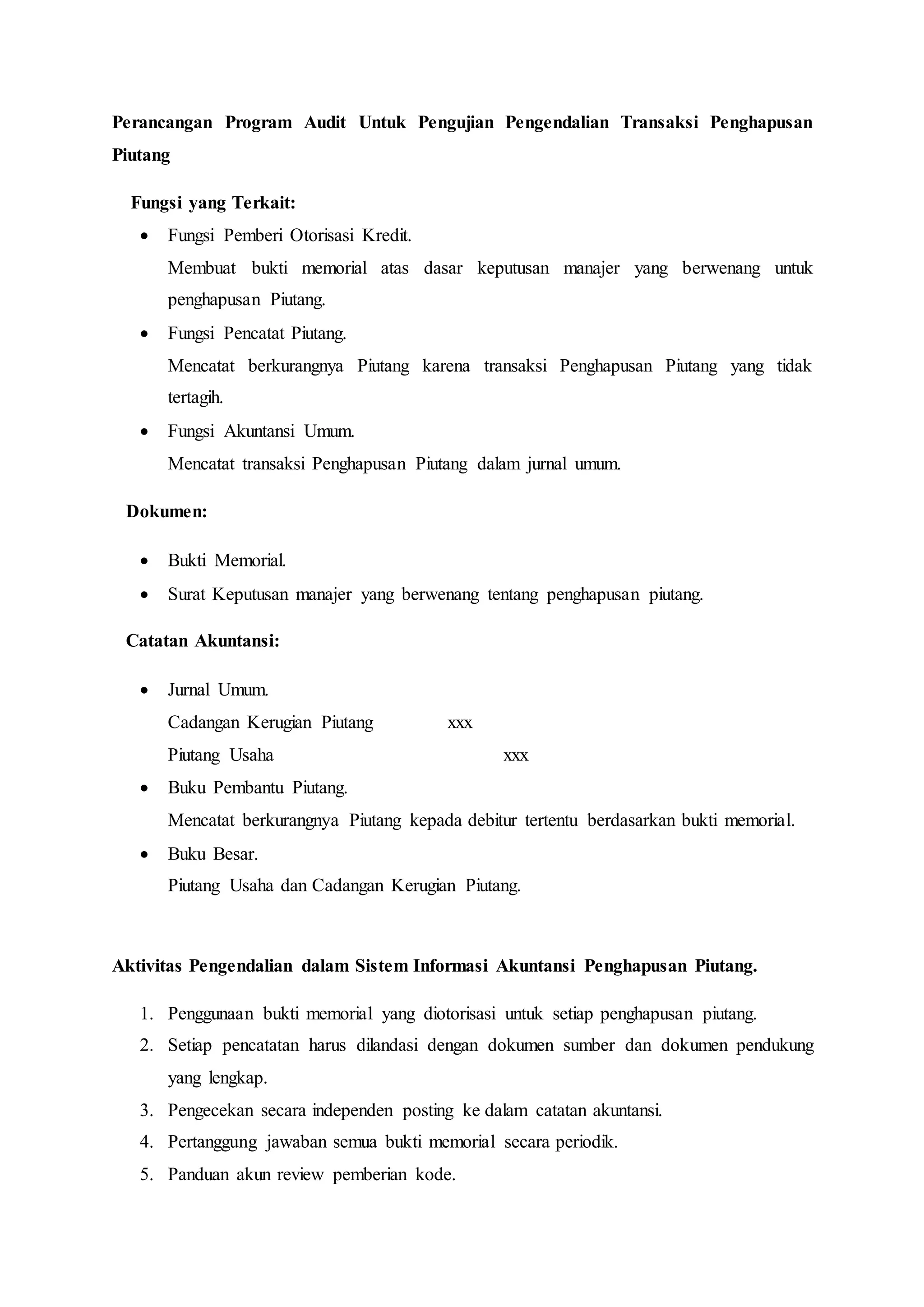 Audit terhadap siklus pendapatan ringkasan | PDF