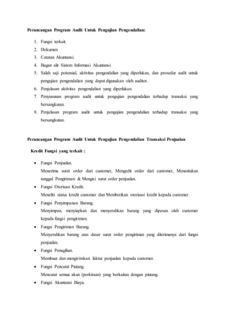 Audit terhadap siklus pendapatan ringkasan | PDF