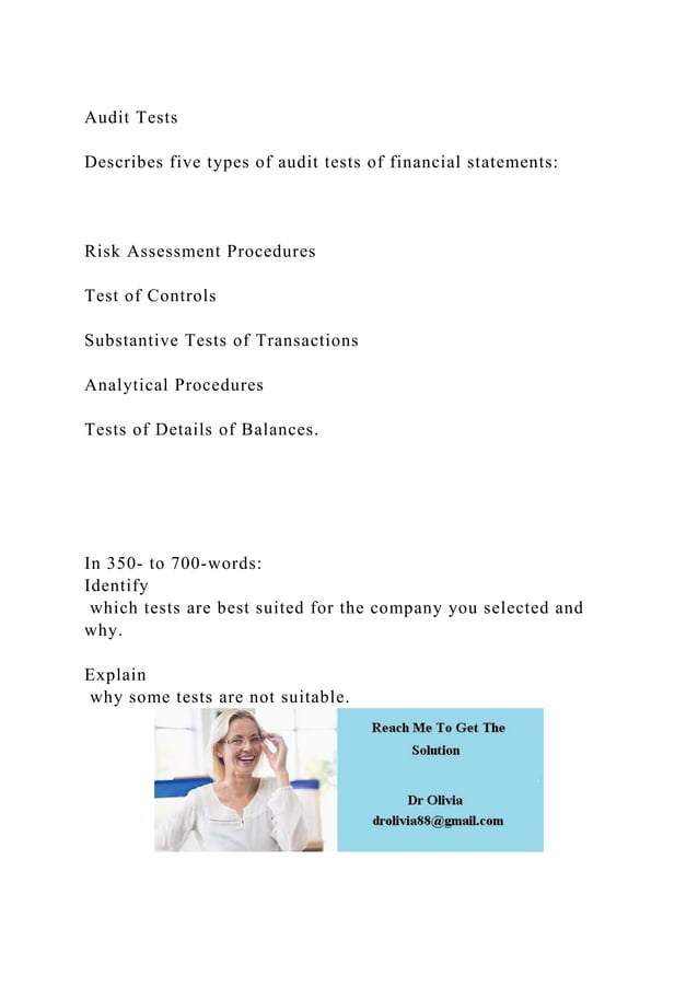 What Are The Five Types Of Audit Tests - Design Talk