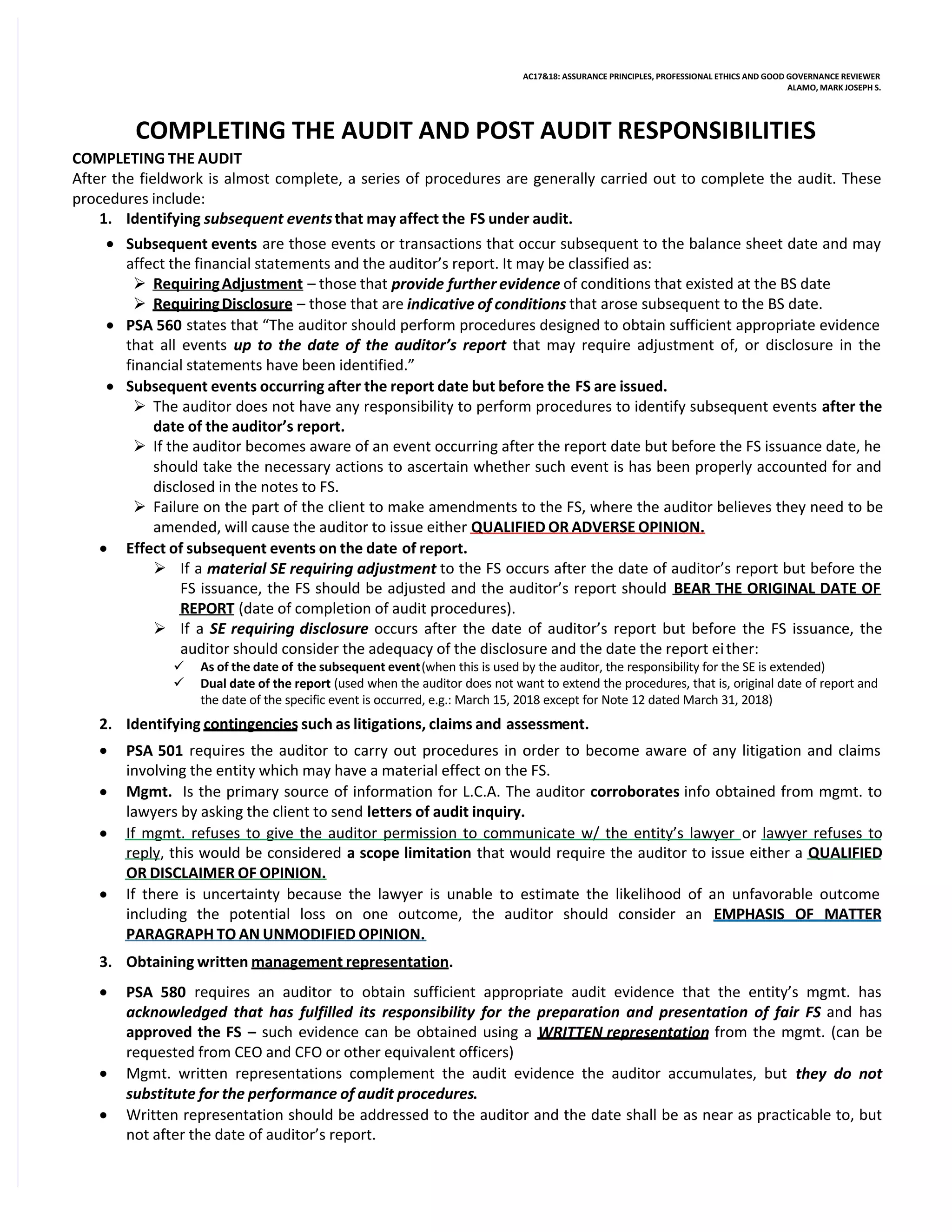 Audit Theo Notes pdf | PDF