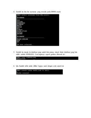 Audit Trail Comparison Oracle & PostgreSQL | DOCX