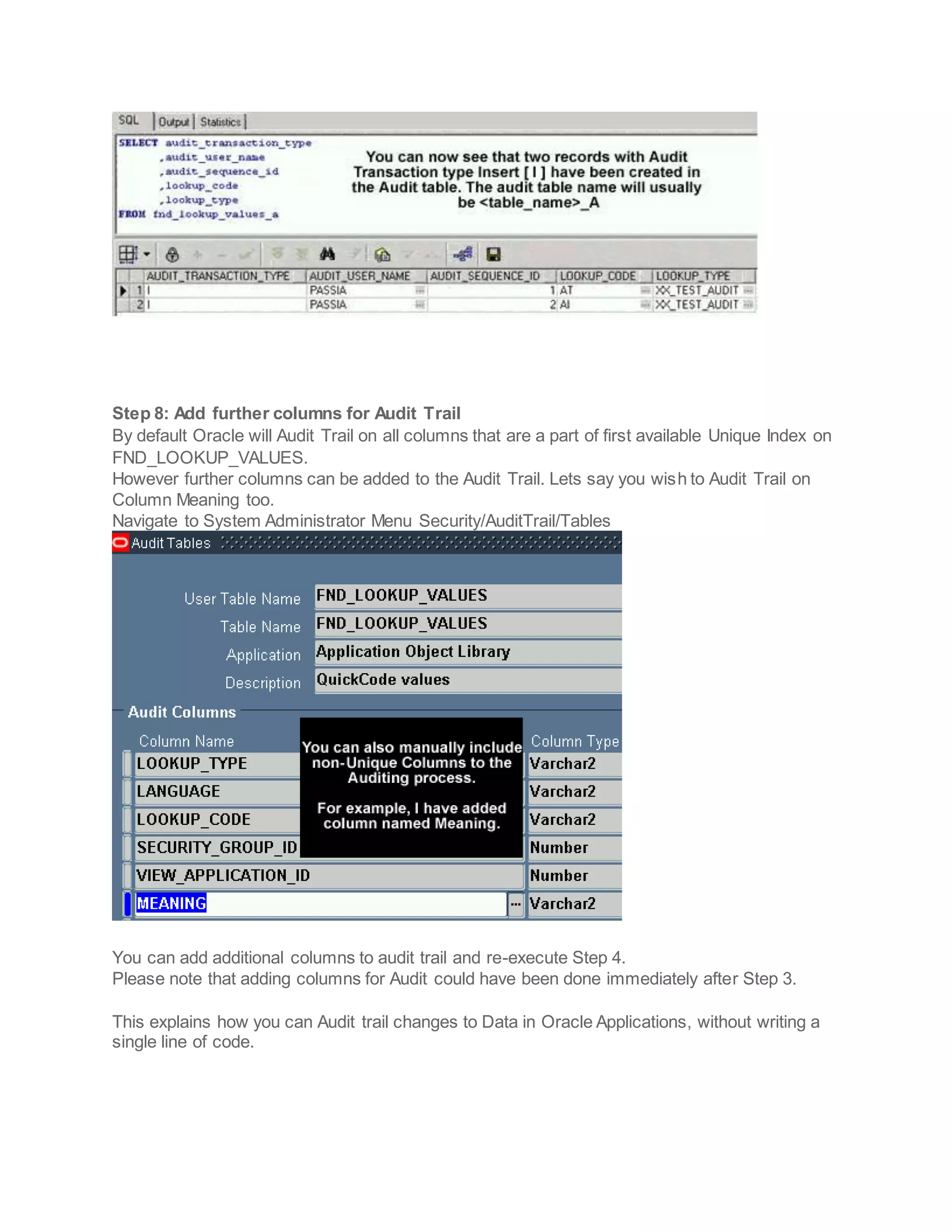 Oracle EBS R12 Audit trial | DOCX