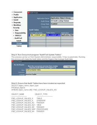 Oracle EBS R12 Audit trial | DOCX