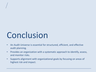 Audit Universe FSB, Strategic Foundations for Effective Auditing | PPT