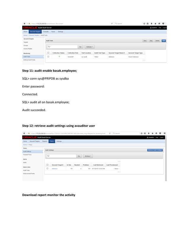 Oracle Audit vault | DOC