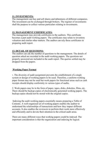 Audit working papers | DOCX