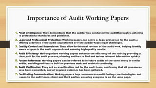 AUDIT WORKING PAPERS-PURPOSE,CONTENT,OBJECTIVES | PPTX