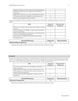 Aud practicum & internship evaluation forms psy d | PDF