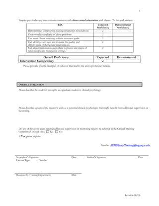 Aud practicum & internship evaluation forms psy d | PDF