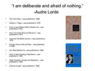 Audre lorde | PPT