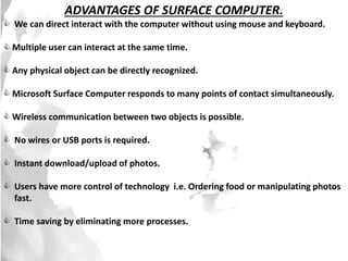 surface computer ppt | PPTX