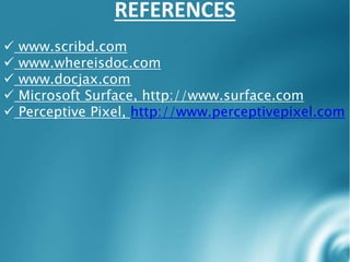 surface computer ppt | PPT