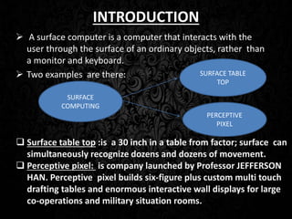 surface computer ppt | PPTX