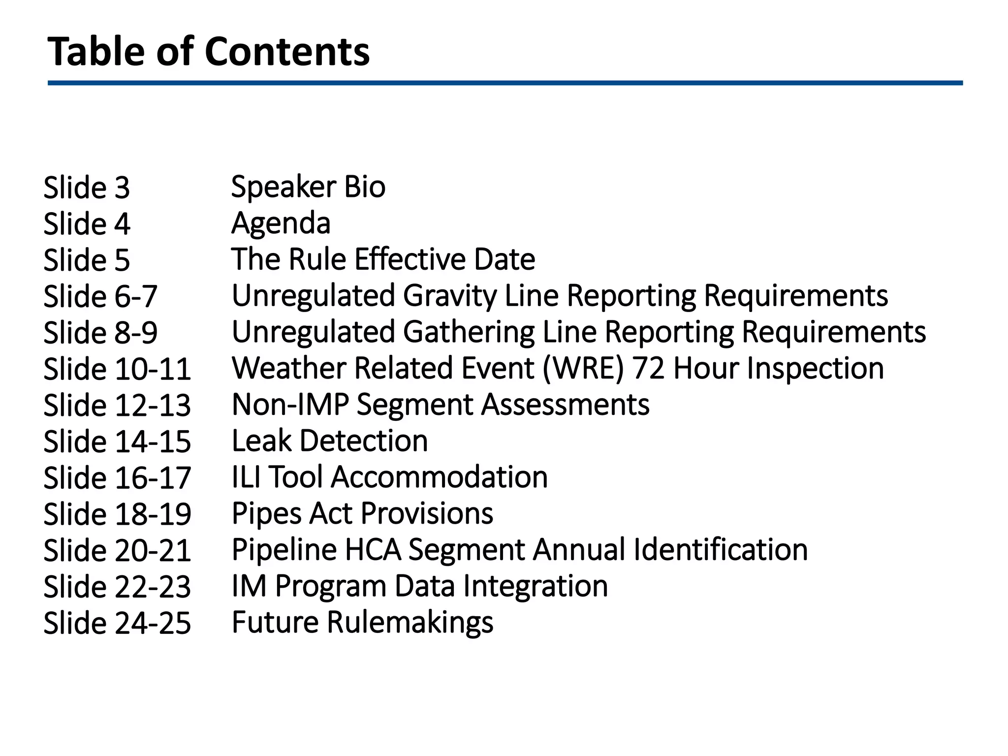 Presentation Slides: PHMSA Final Rule (Part 1) for Hazardous Liquid ...