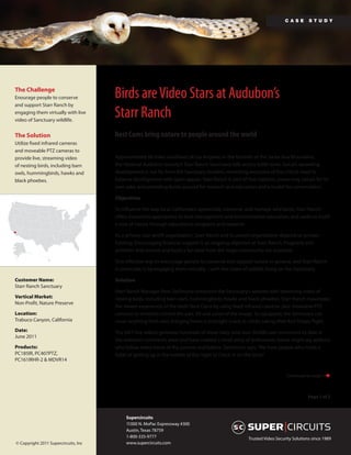 Audubon Starr Ranch NestCam Video Aids Bird Sanctuary Conservation | PDF