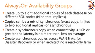 AUDWC 2016 - Using SQL Server 20146 AlwaysOn Availability Groups for ...