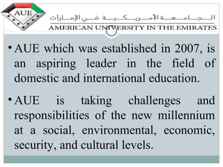 AMERICAN UNIVERSITY IN THE EMIRATES MLIS @ ABU DHABI LIBRARIANS NETWORK ...