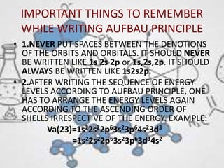 Aufbau principle and its deviations | PPSX