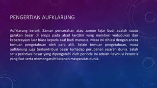 Aufklarung sejarah peminatan | PPTX