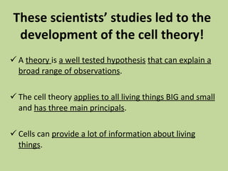 Aug. 22(intro to cell cell theory) | PPT