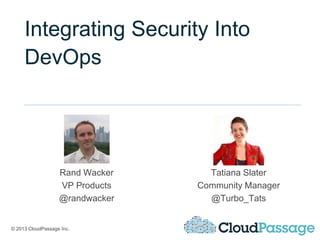 Integrating Security into DevOps | PPT